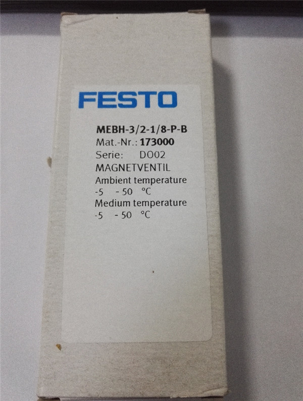 MEBH 3 2 1 8 P B 173000 Festo Stock Solenoid Valve Provide Stock